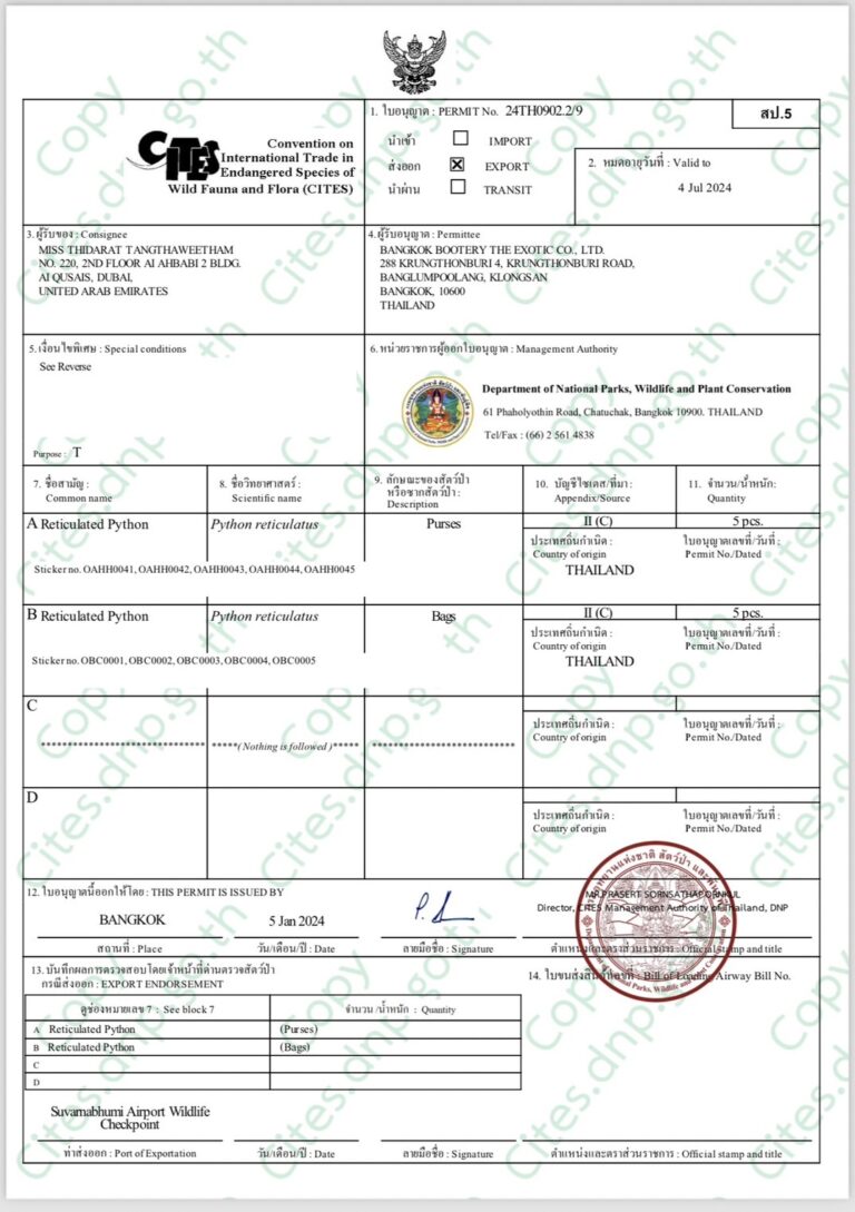 What Is CITES Certificate - THE LEGENDARY EXOTIC SKIN SINCE1937